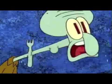 Squidward choking on a spoon :( - YouTube