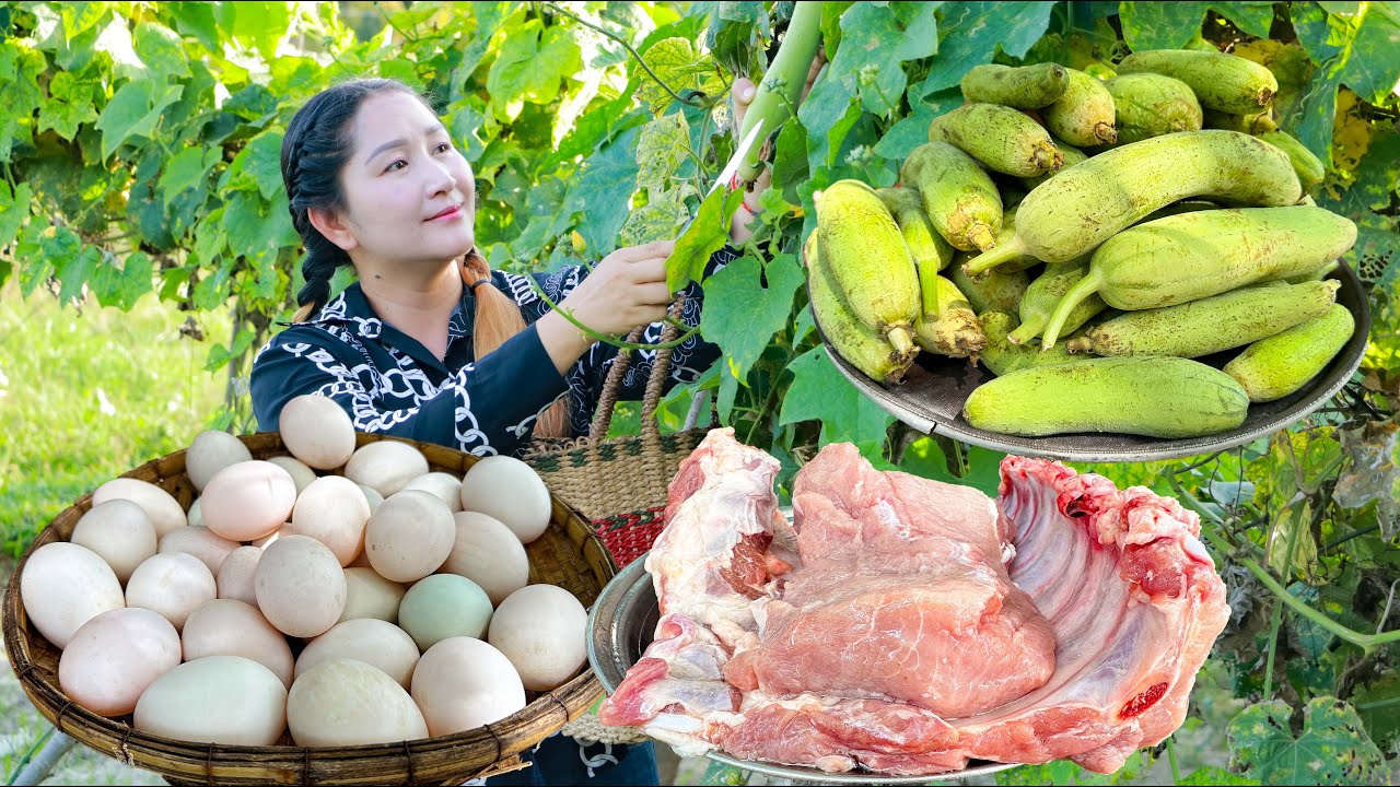 Last Sponge Gourd harvest for next planting, Mommy Chef Cook Yummy ...