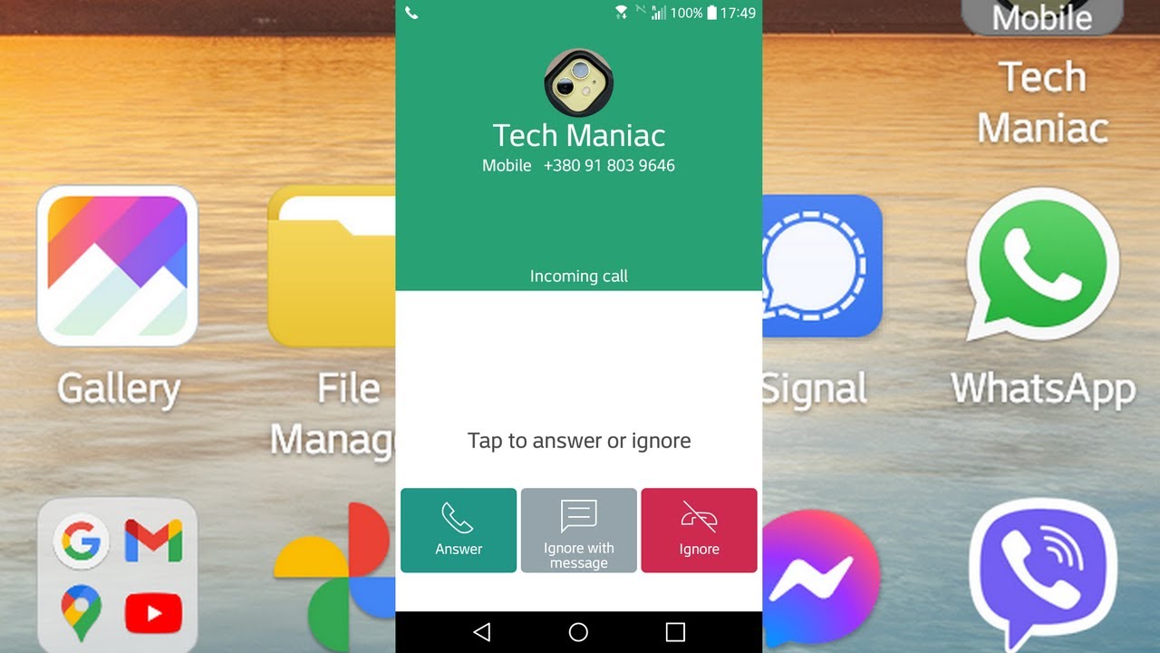 LG Android 7 Incoming Call & Outgoing Call Screens - YouTube