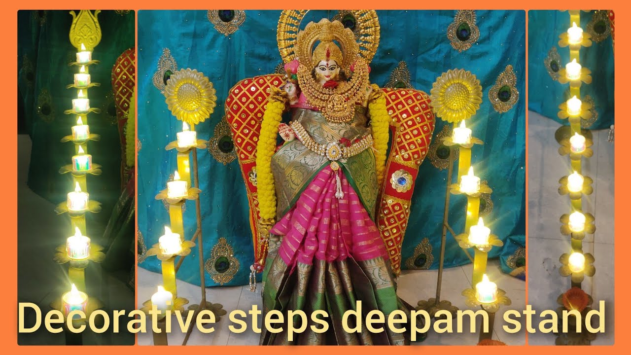 Varamahalakshmi festival steps deepam stand,diya stand - YouTube