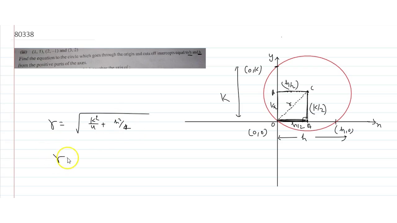 Find the equation to the circle which goes through the origin and cuts ...
