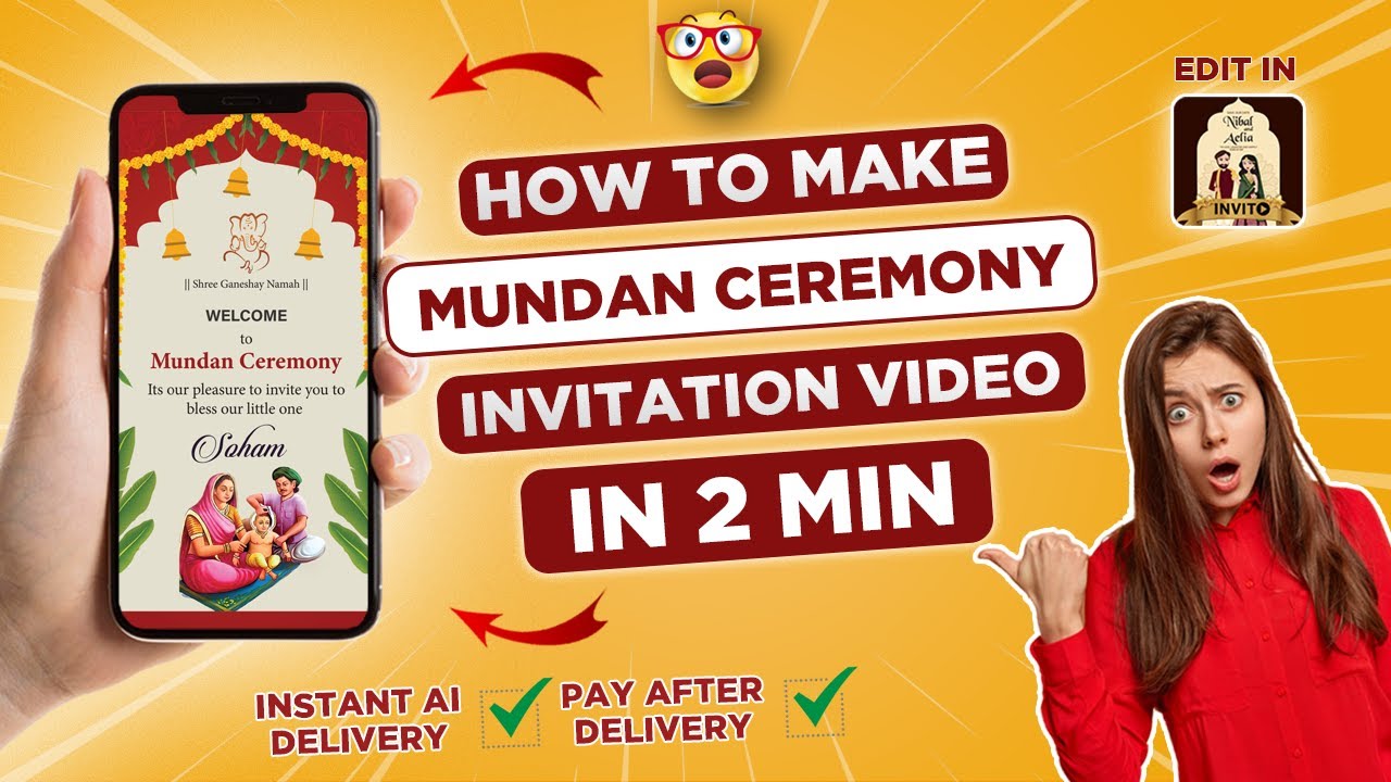 How To Make Mundan Ceremony Invitation Video | #mundanceremony # ...