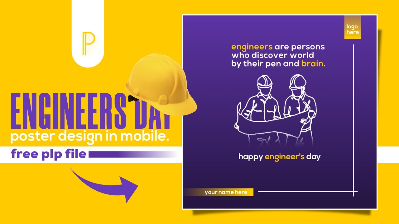 Engineers Day Poster Design in Mobile | Pixellab Tutorial | Engineers ...