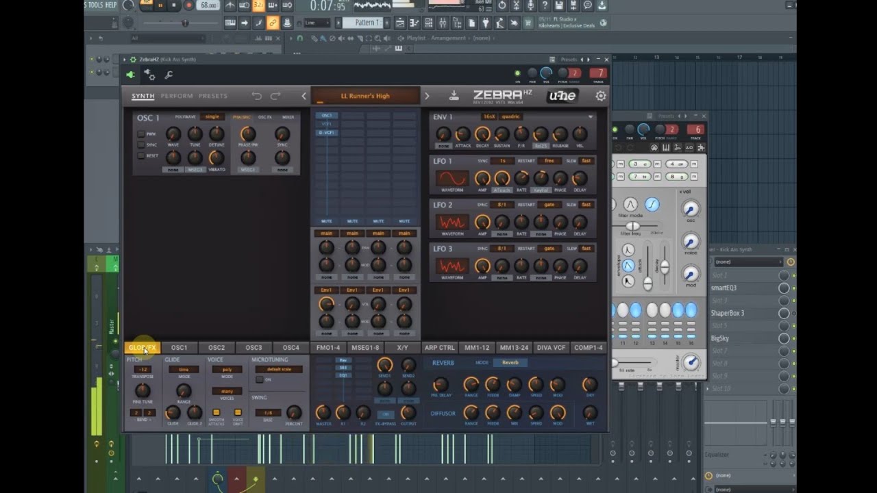 Zebra HZ and Microtonic making a nice beat and rhythm - YouTube