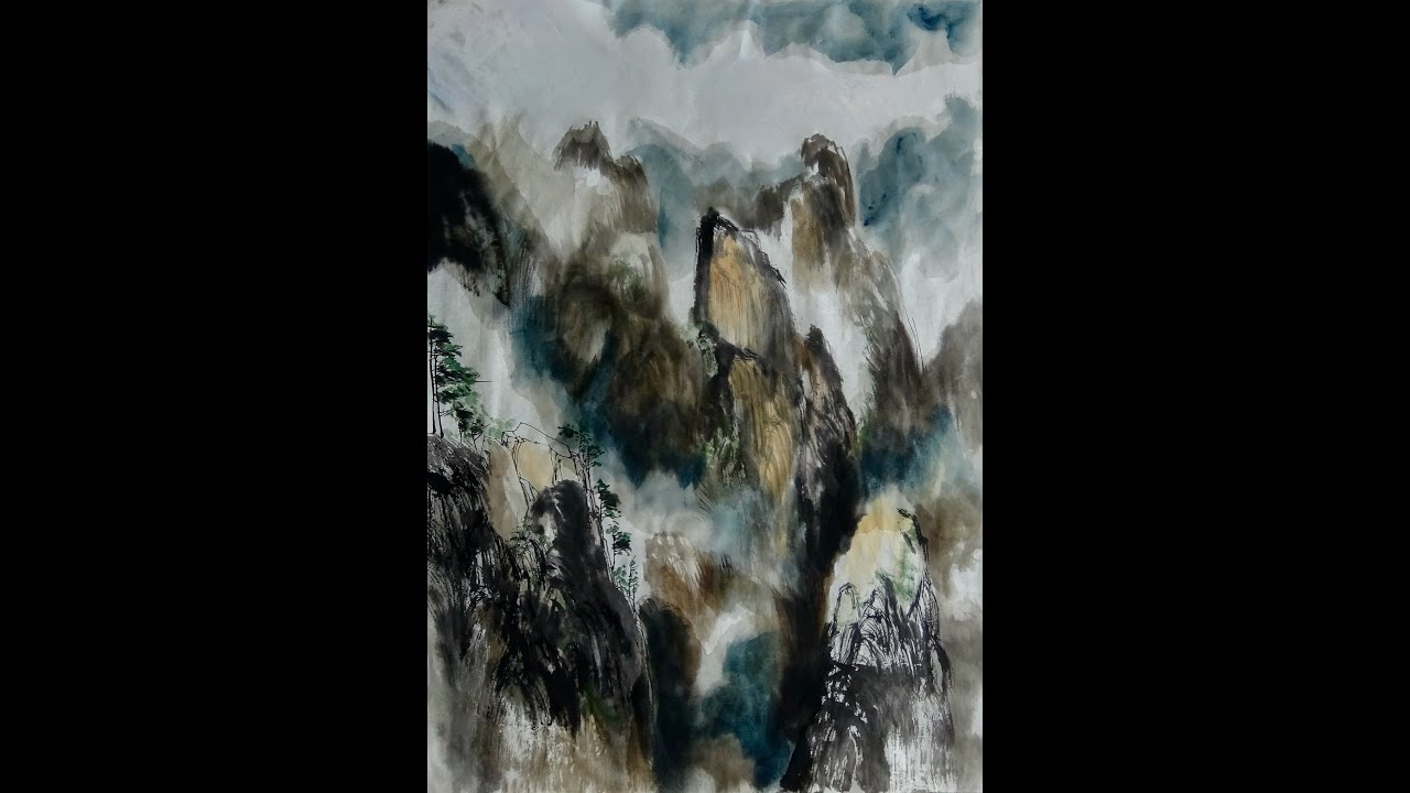 #how to draw a mountain with chinese ink. #TUTO #PEINTURECHINOISE la ...