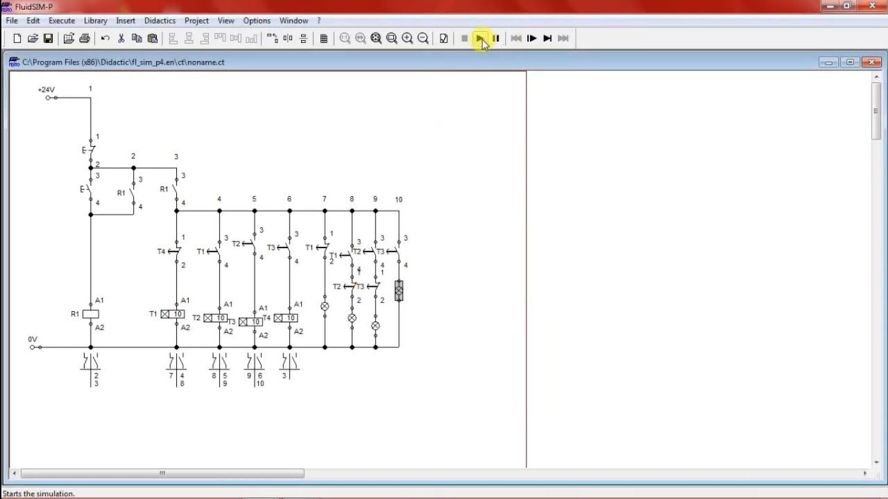 Rangkaian Flip Flop 4 Lampu Dengan Timer Di festo fluidSIM - YouTube