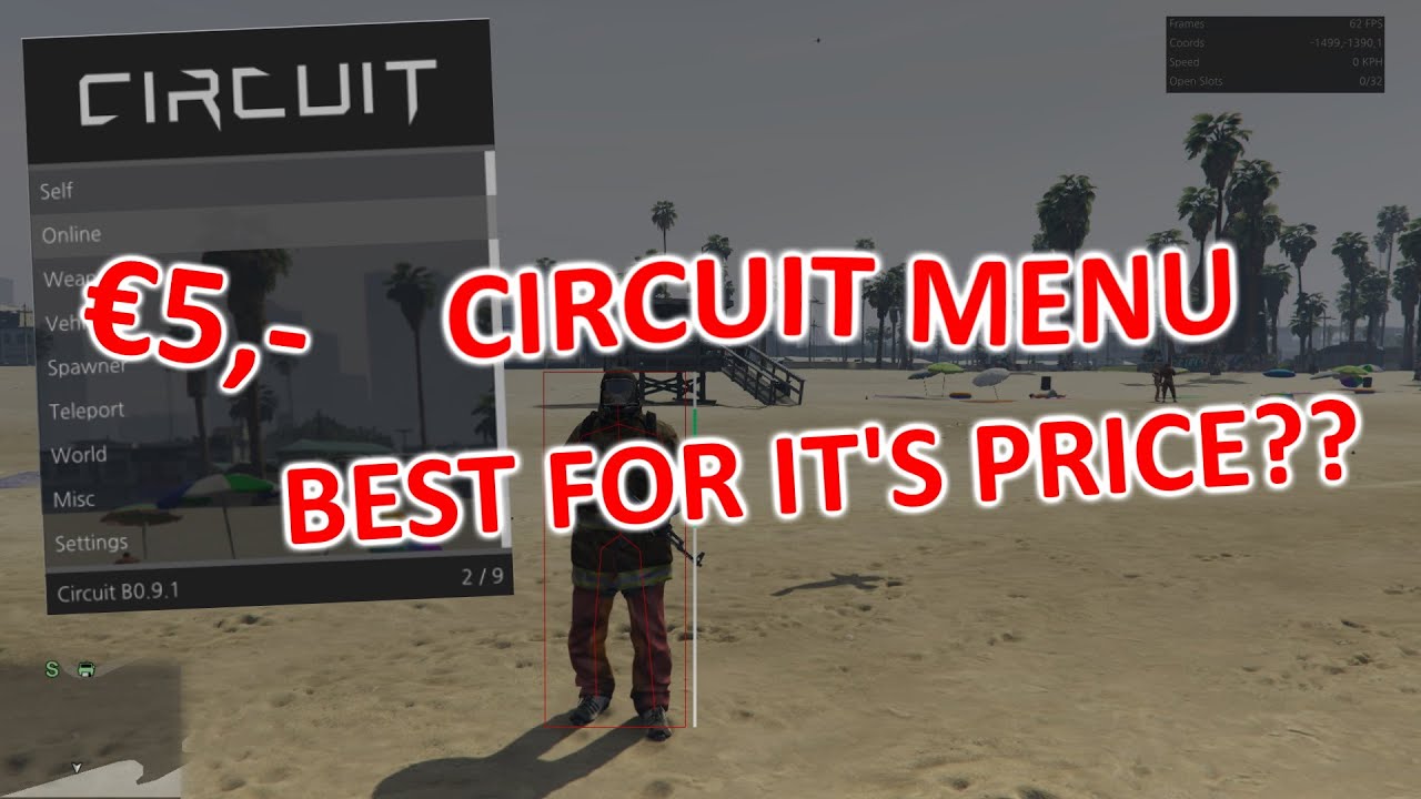 CIRCUIT MOD MENU SHOWCASE FOR GTA5!! (Link in Description) - YouTube