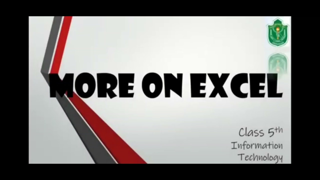 More On Exel ||Class 5th|| (DPS Sgr) - YouTube