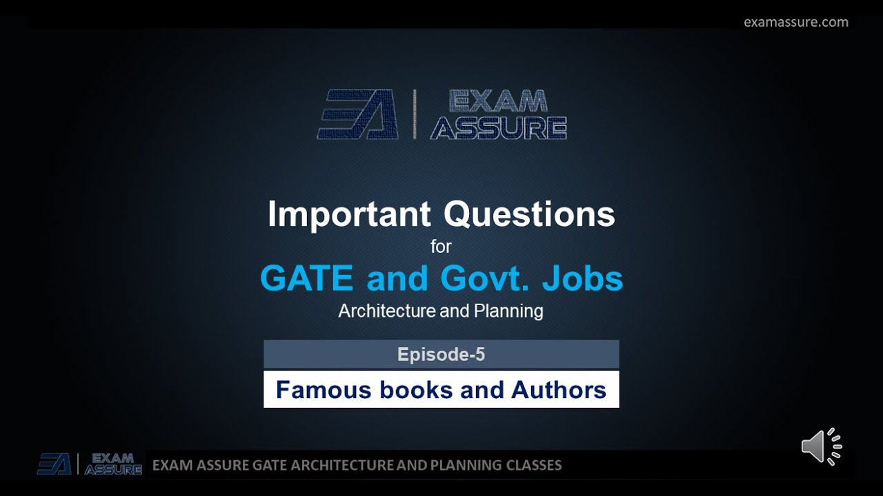 Books and Author | Important Questions for GATE AR & Govt. Jobs ...