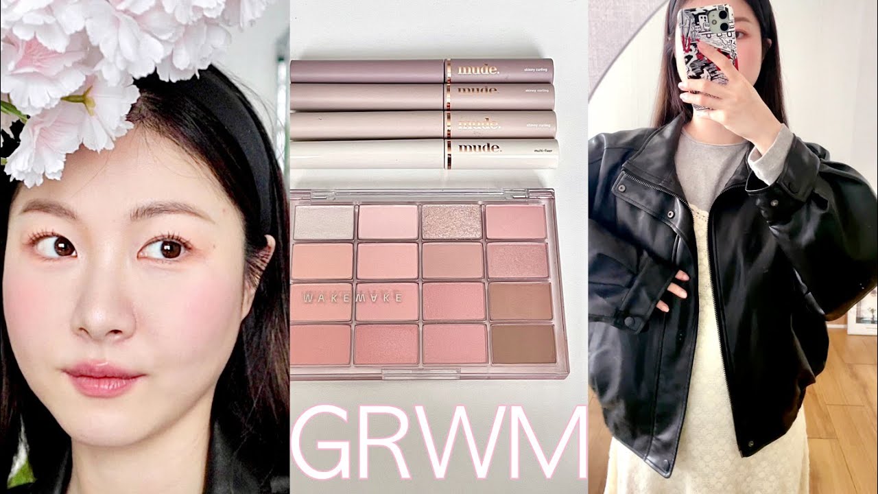 Grwm 여쿨라 봄메이크업 🌸 벚꽃 파데프리 뮤드 뉴 인스파이어 컬렉션 스키니 마스카라 And 멀티픽서 웨이크메이크 코랄 투