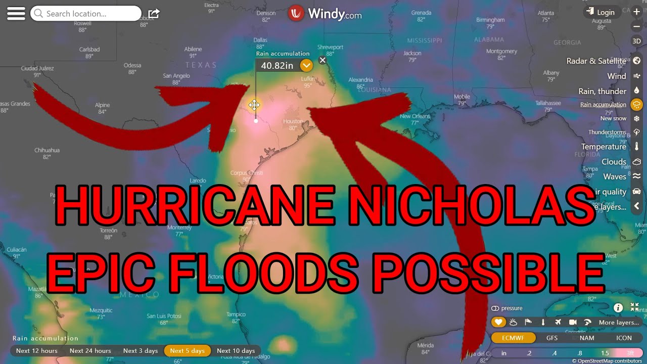 HURRICANE NICHOLAS EPIC FLOODS POSSIBLE - YouTube