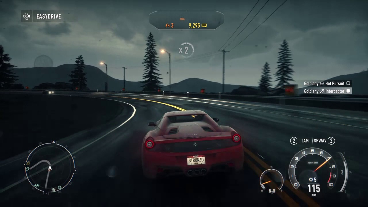 Need for Speed™ Rivals Night run Interceptor Ferrari 458 spider - YouTube