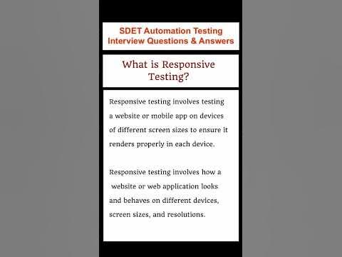 SOFTWARE TESTING : What is Responsive Testing? SDET Automation Testing ...