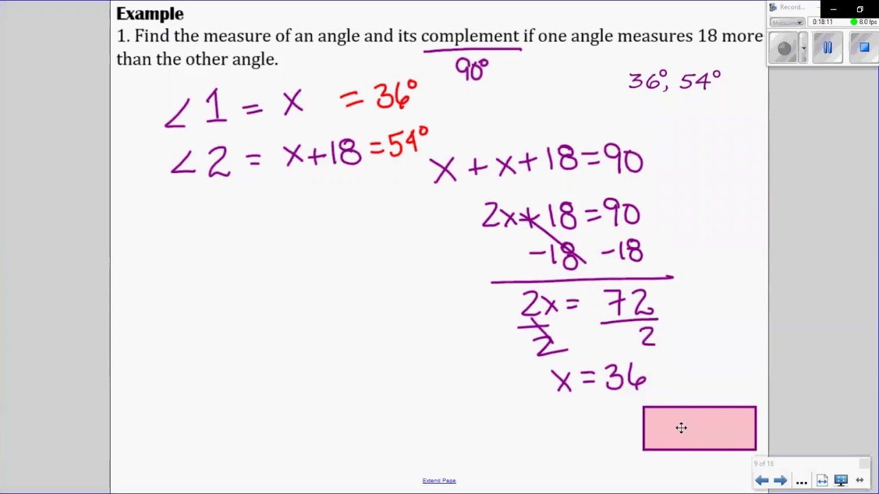 Geometry Unit 1 Lesson 3 1 Angle Relationships Video Lesson 1 - YouTube