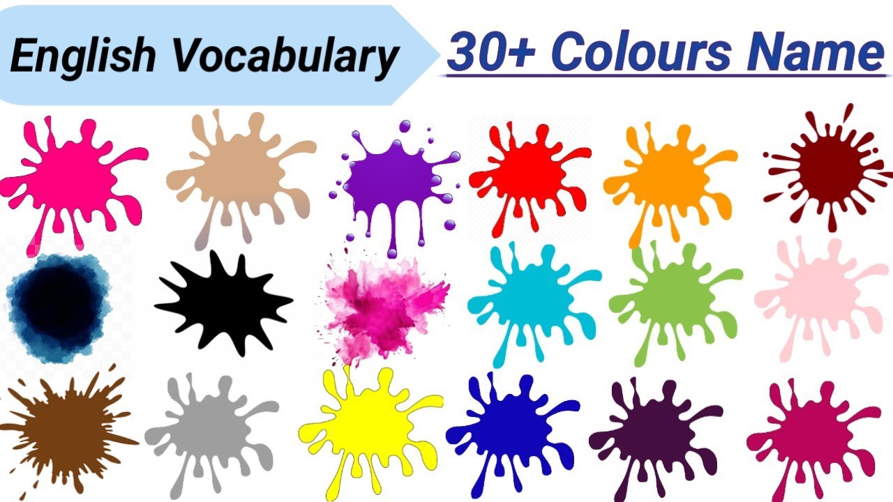 30+ Colours Name In English| Colours Name for kids|English Vocabulary ...
