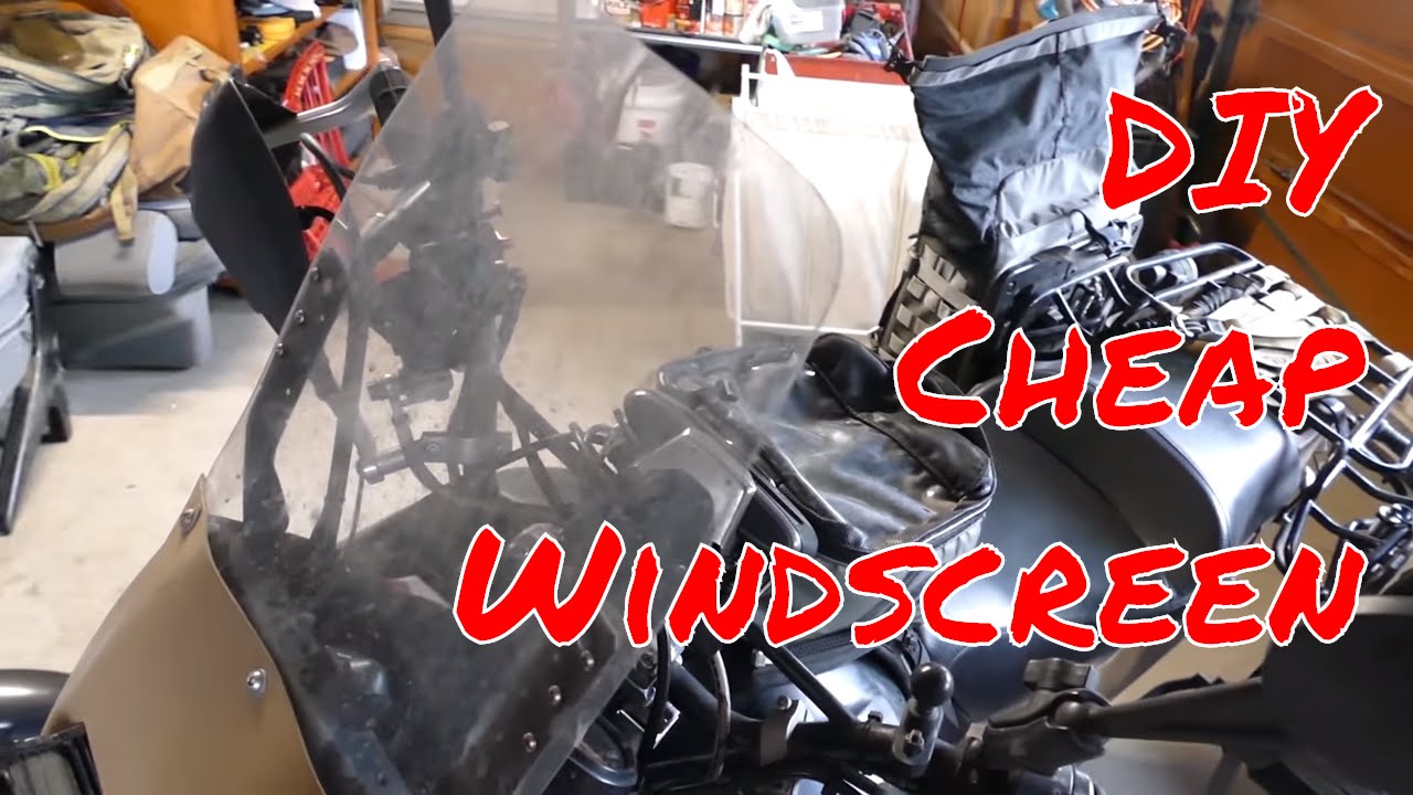 DIY Cheap Windscreen for Adventure Mototcycle - KLR650 - YouTube