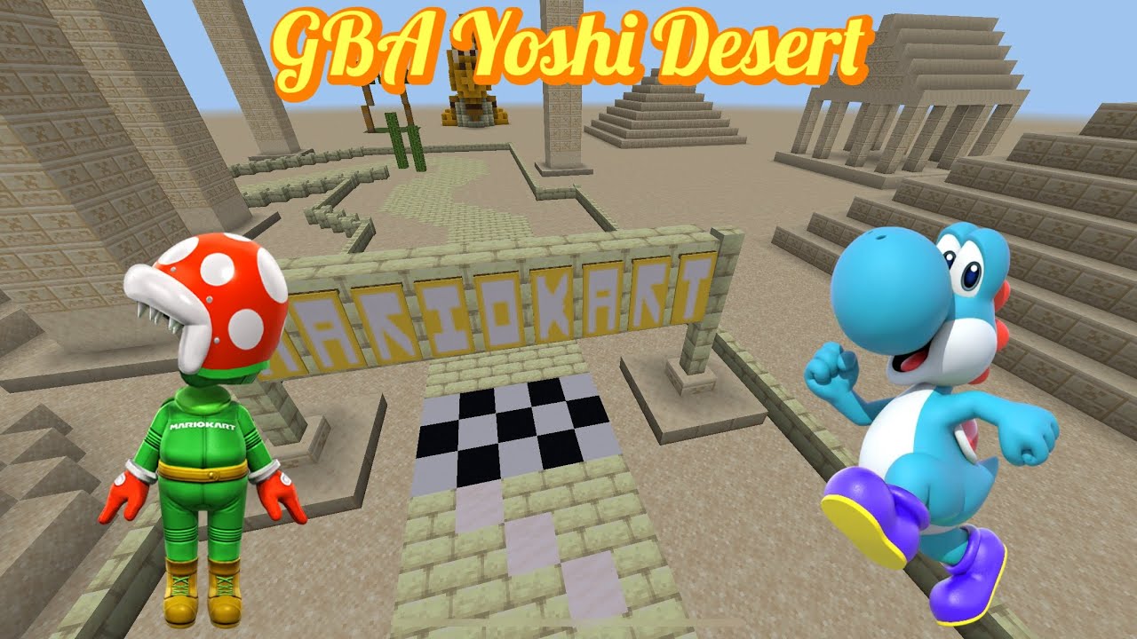 Mario Kart in Minecraft GBA Yoshi Desert - YouTube