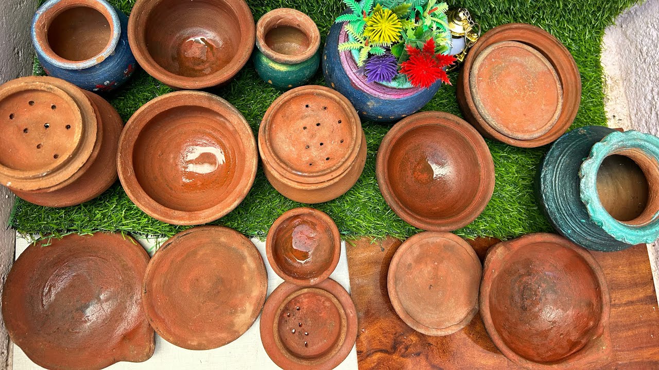Miniature Clay Pots 🏺| Real Cooking Item 👩‍🍳| Manpaanai Choppu saman ...