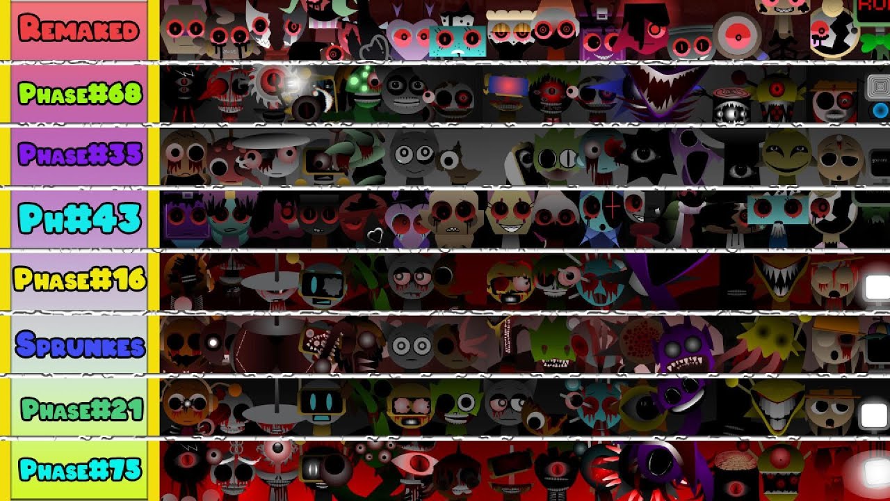 NEW Horror Mix Characters Sprunki Phases from 1 to 50 #sprunki # ...