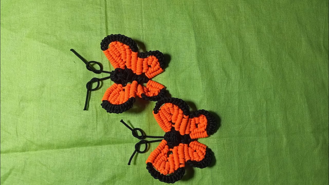 DIY macrame Butterfly Tutorial😋 - YouTube