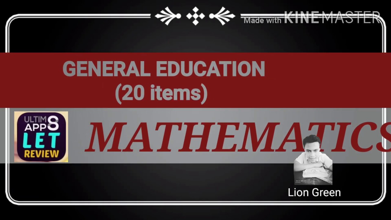 MATHEMATICS (GEN. ED) - YouTube