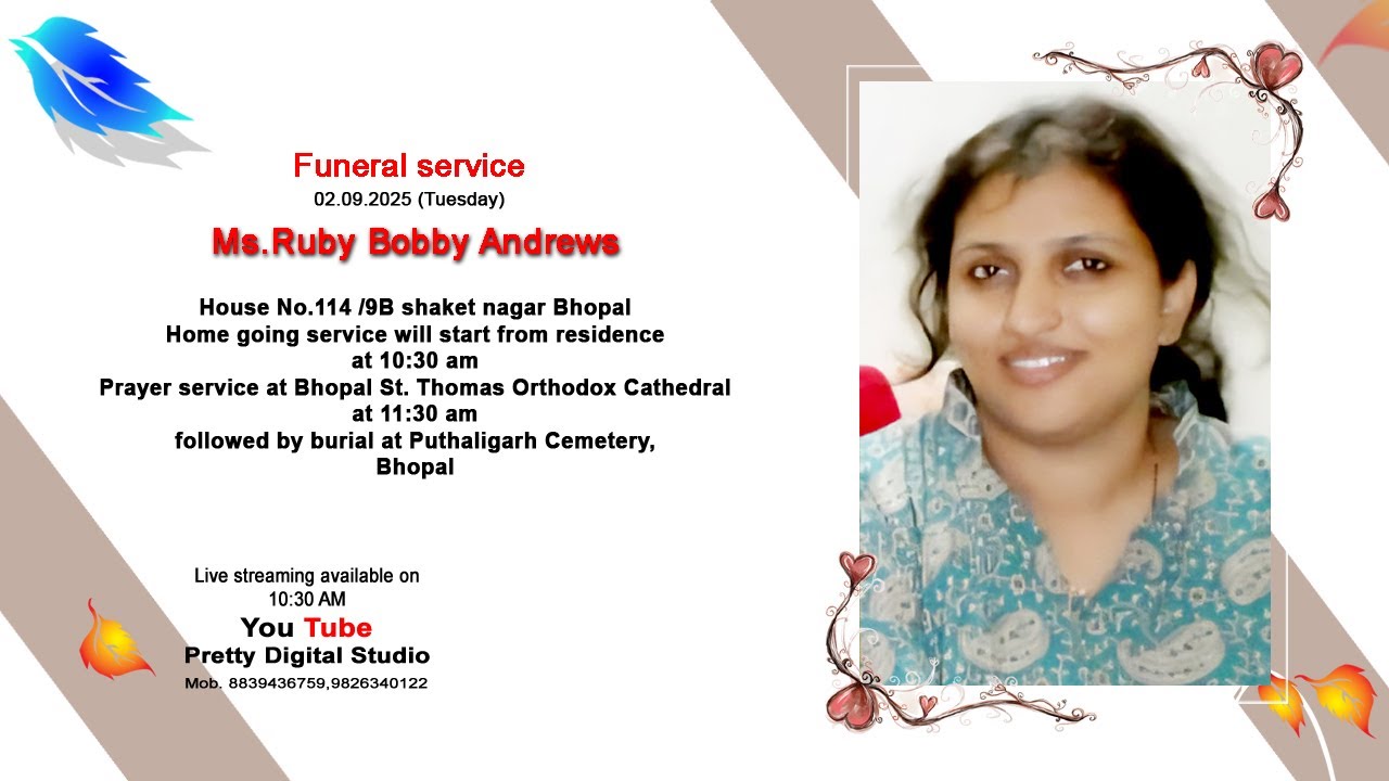 Funeral Services Of Ms.Ruby Bobby Andrews - YouTube
