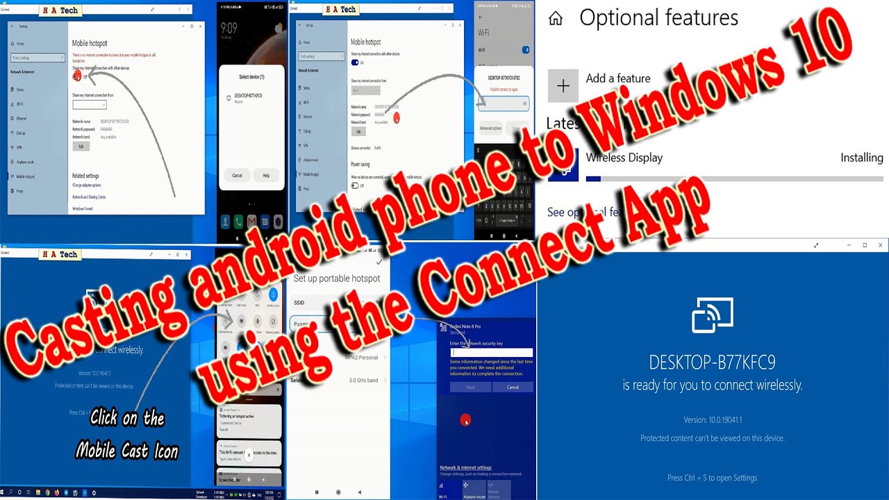 How to Cast your Android Display to a Windows 10 PC | Laptop without ...
