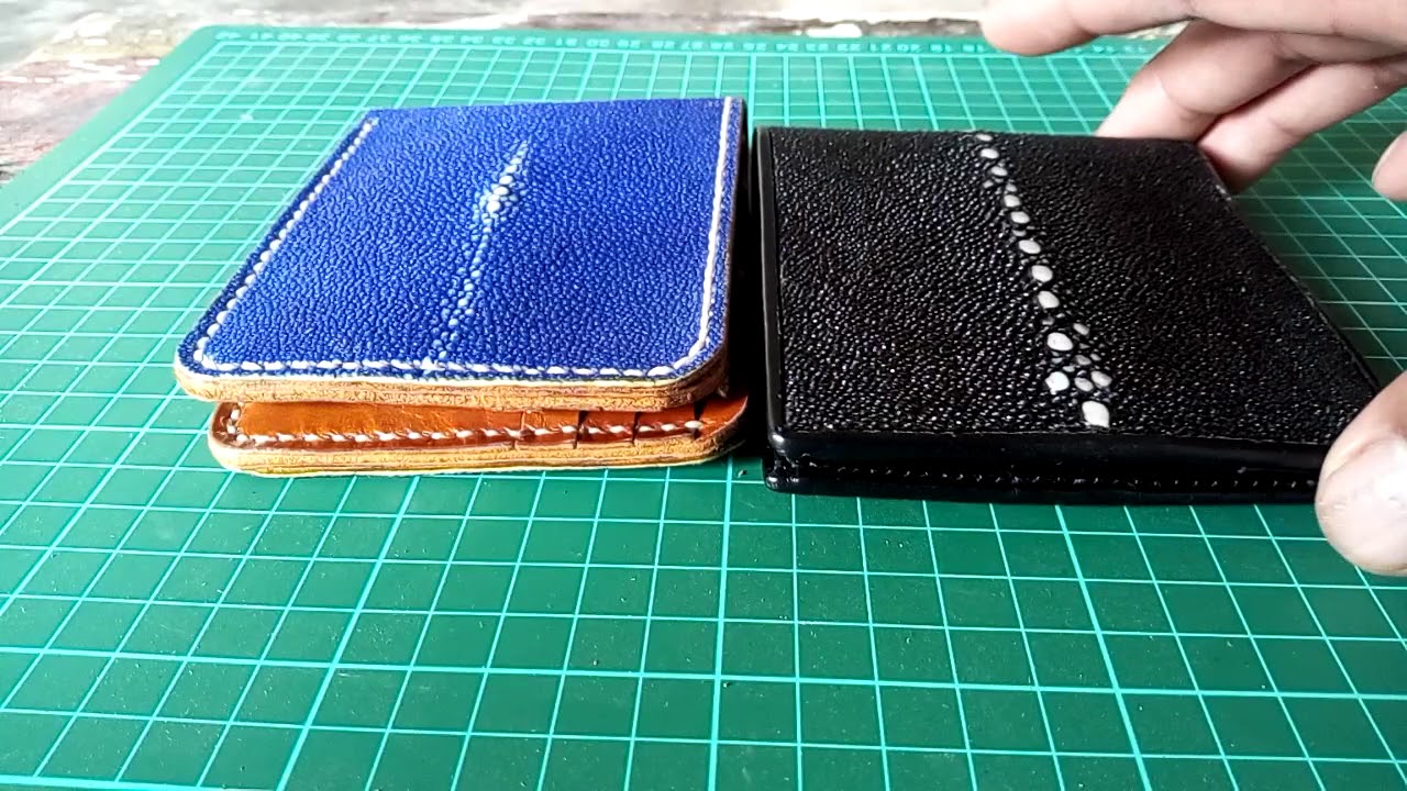 Dompet ikan pari biru dan hitam handmade - YouTube