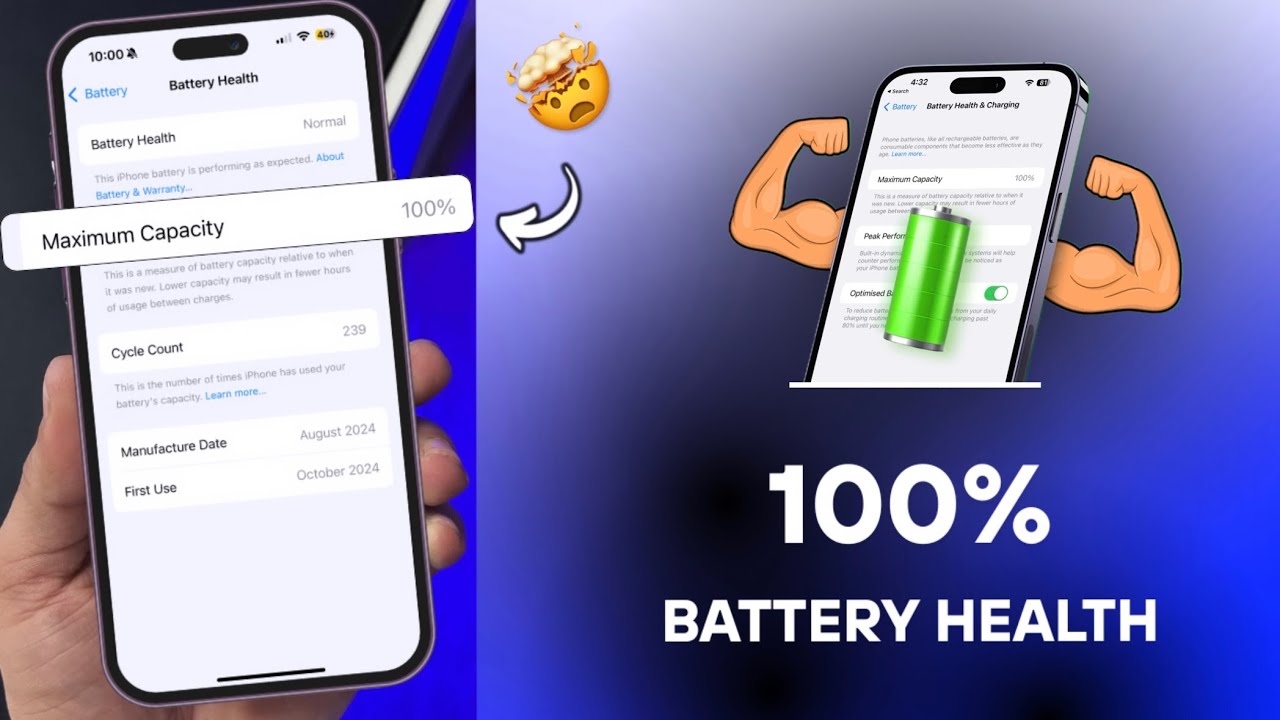 How to Maintain 100% Battery Health of any iPhone | How to increase ...
