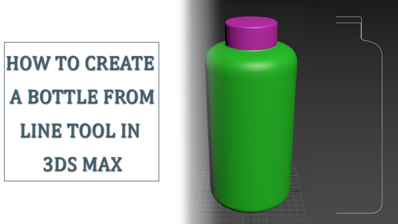 How to create a simple bottle with line tool basic in 3ds max - YouTube