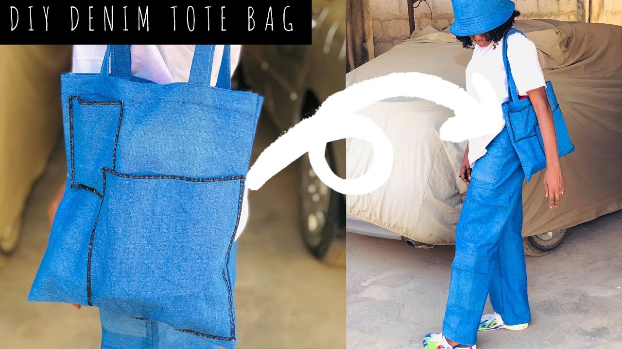 DIY denim tote bag (beginner's friendly detailed tutorial) - YouTube