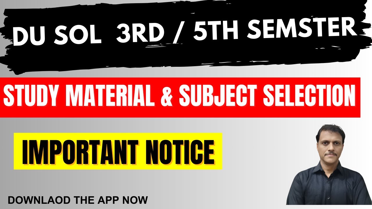 DU SOL 3rd/5th Sem Admission | SOL 3rd/5th SEmester Study Material ...