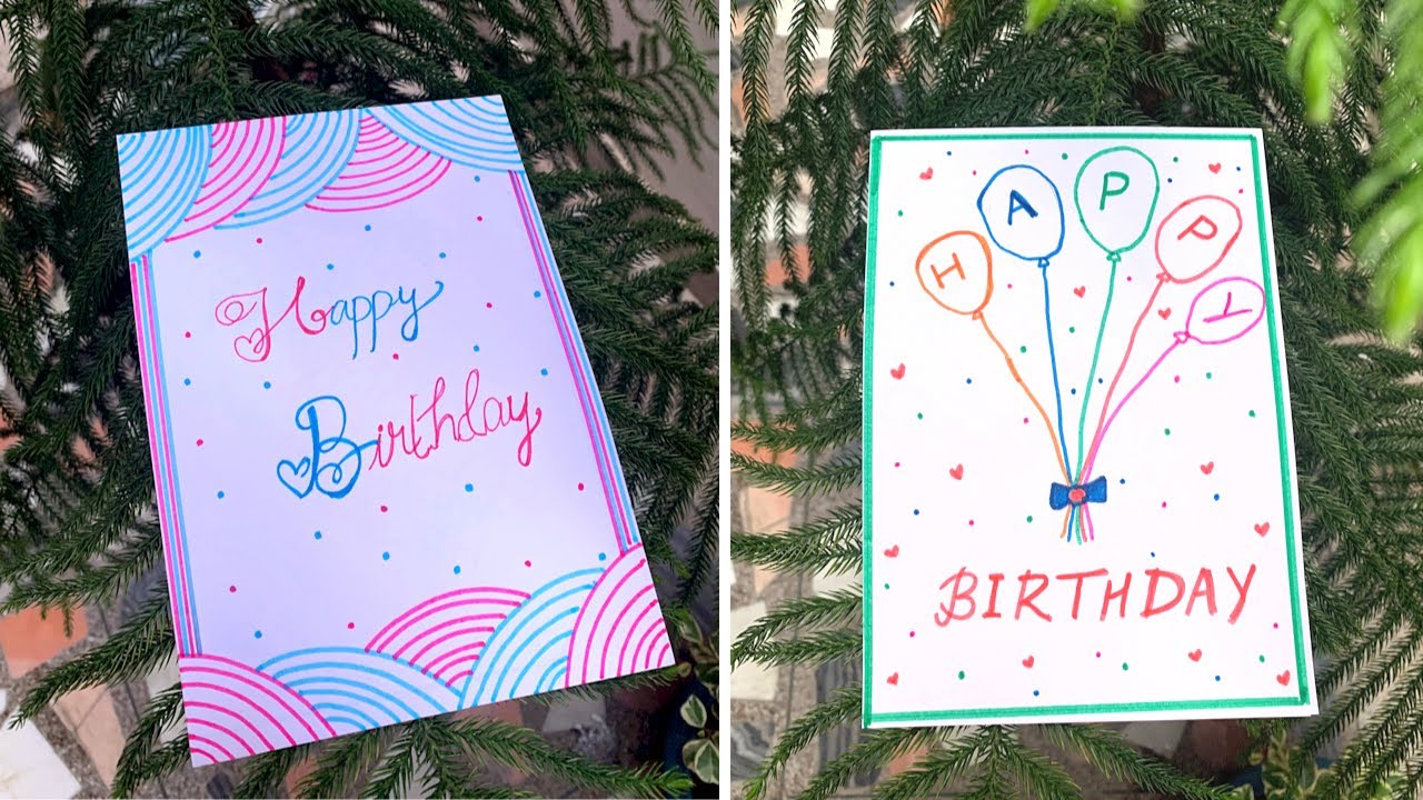 birthday card white paper easy | how to make birthday card with white ...