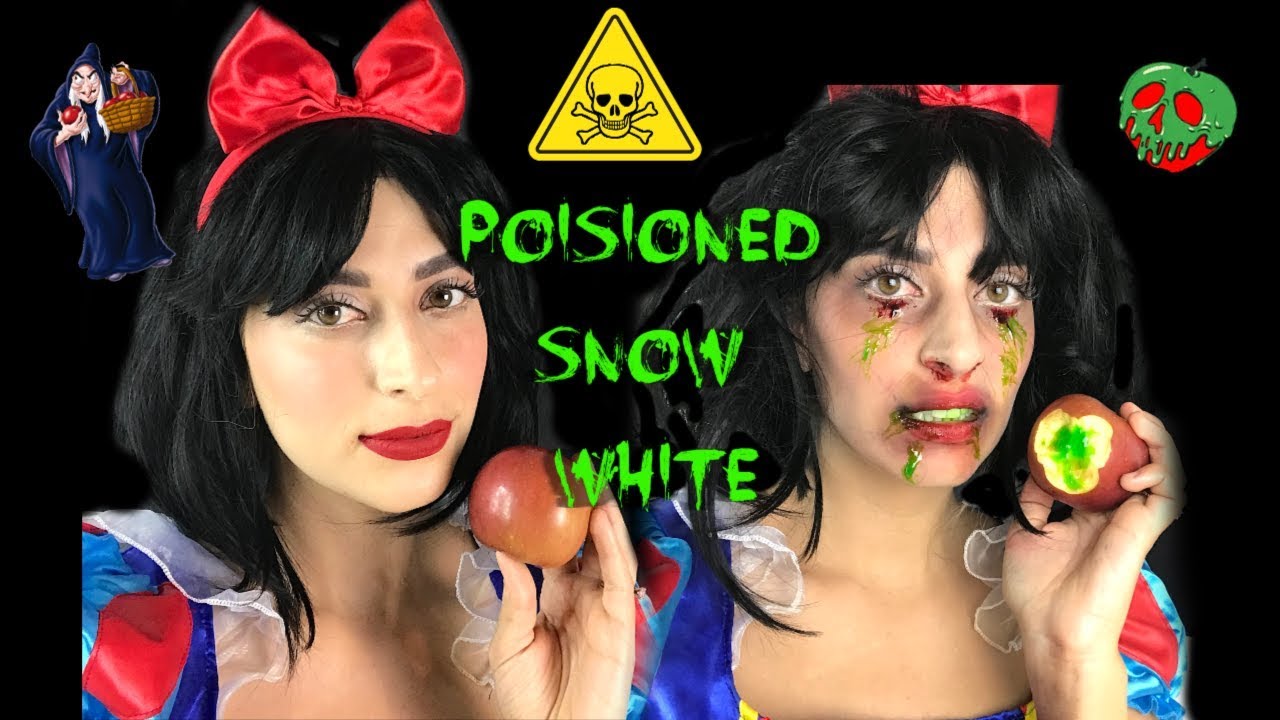 SNOW WHITE POISONED HALLOWEEN MAKEUP TUTORIAL - YouTube