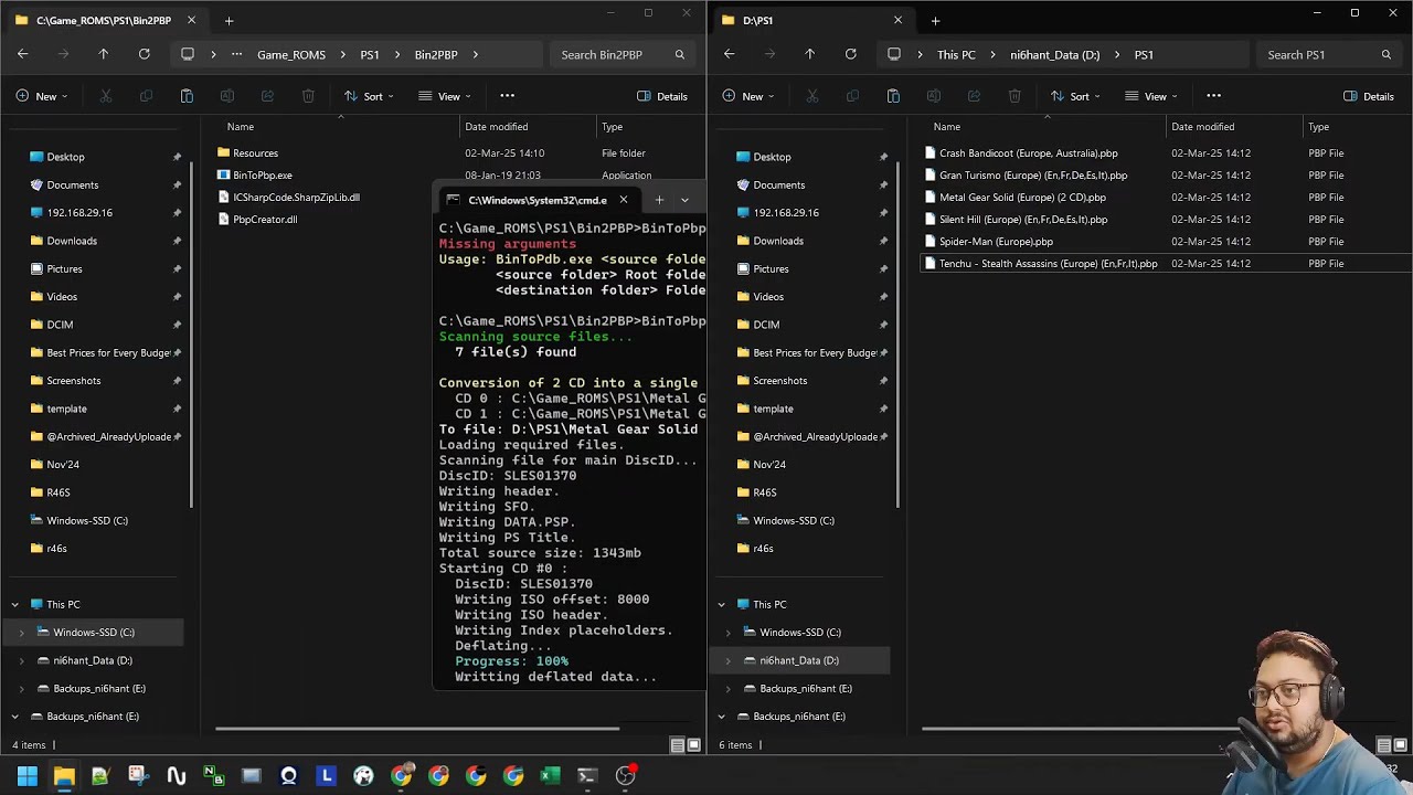Batch Convert BIN or ISO file to PBP Files for Playstation PS1/PSX ROMS ...