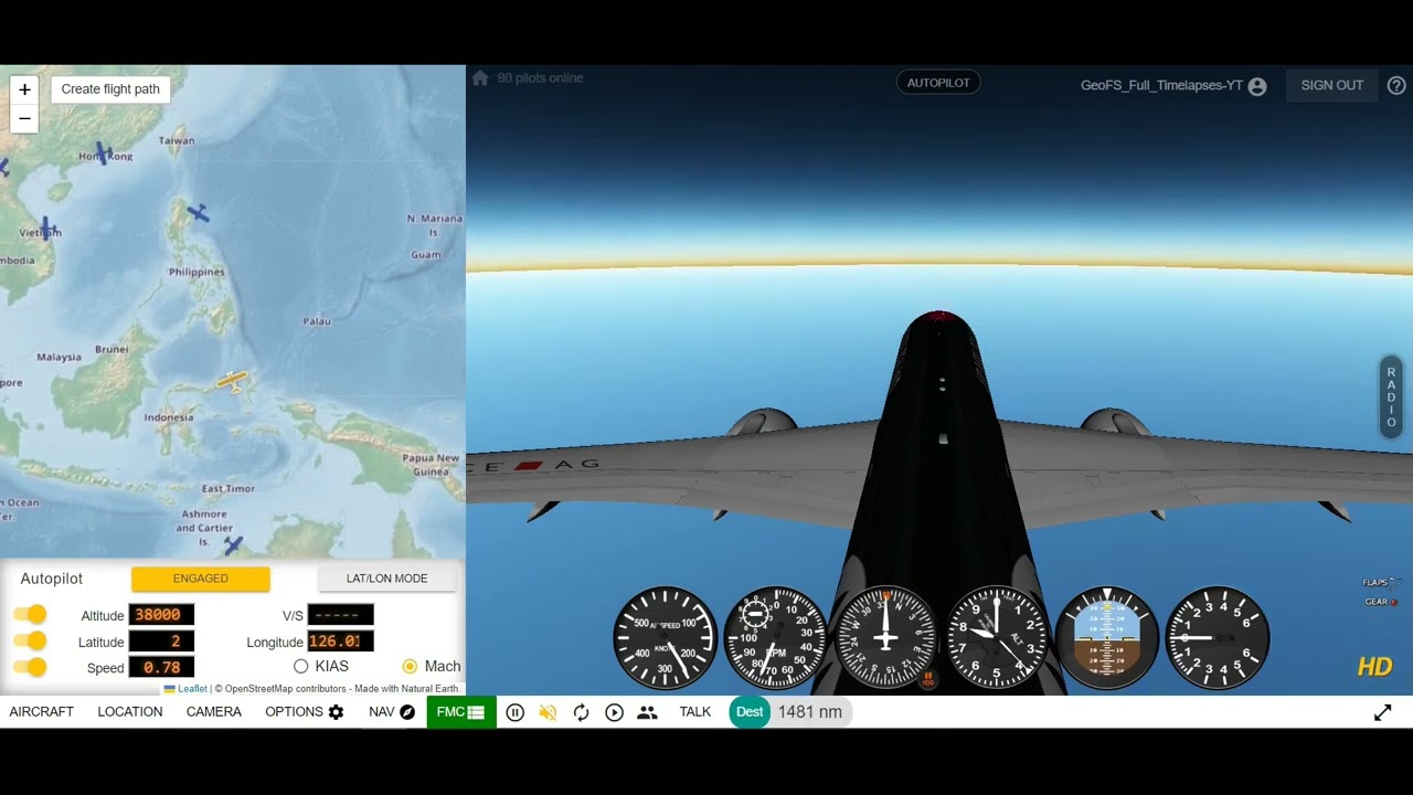 Adelaide to Taipei | GeoFS Timelapse - YouTube