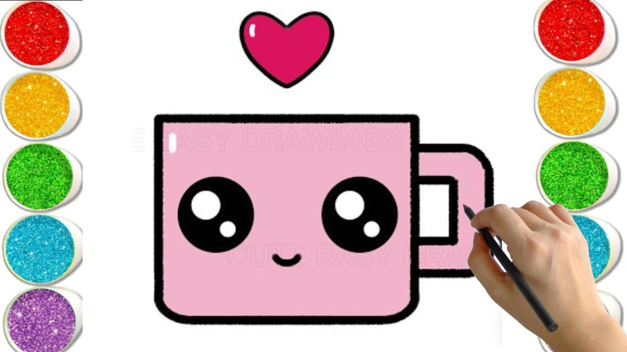 How to draw cute coffee Cup Drawing step by step for kids ...