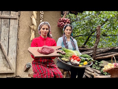 Köyde Arap Dolması Pişirmek İçin Kıyma Doldurulmuş Sebzeler