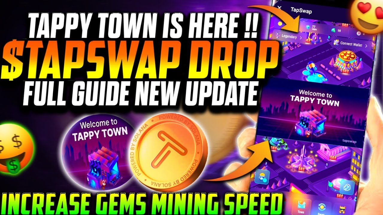 TapSwap TAPPY TOWN is Here 😍| How to Increase Town Revenue & Gems In ...