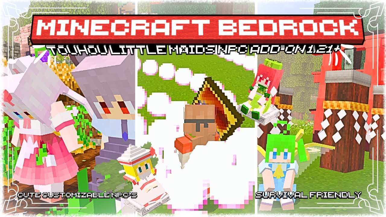 Minecraft BE TouHou Little Maids add-on 1.21+ 𓆩💖𓆪 (survival friendly ...