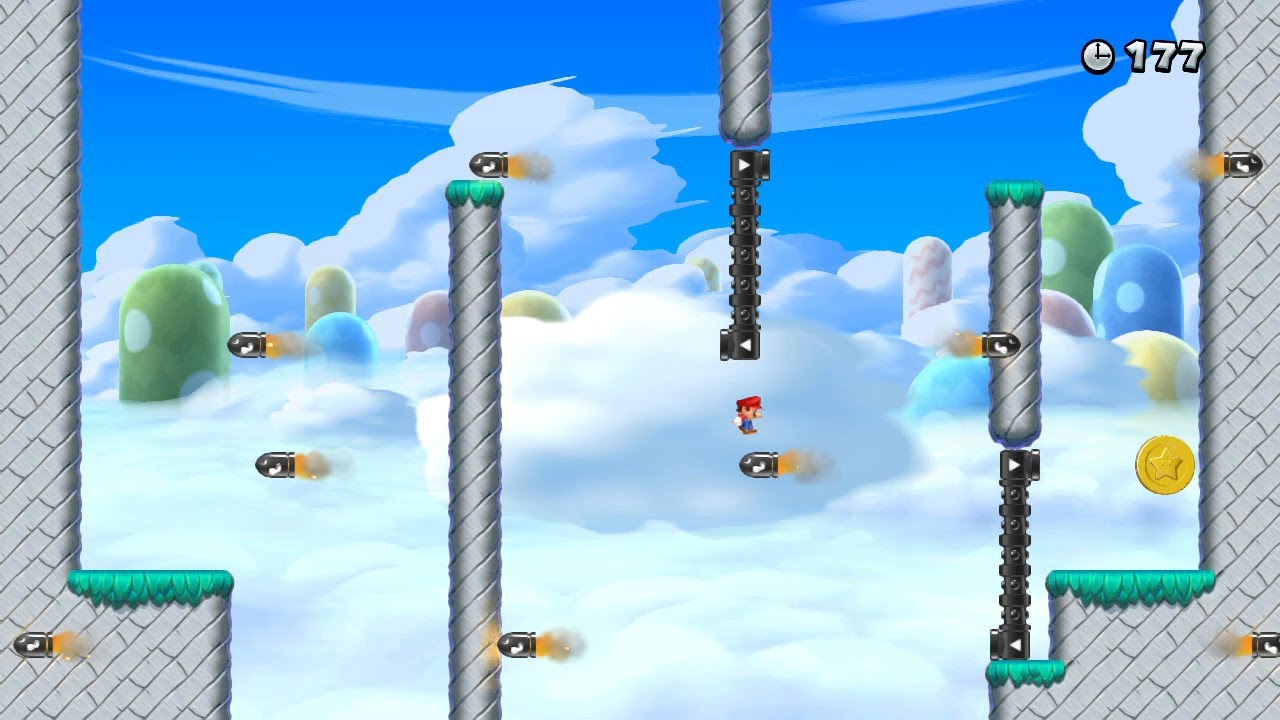 New Super Mario Bros. U - Desafíos: Escalera de Bill Balas (Wii U ...