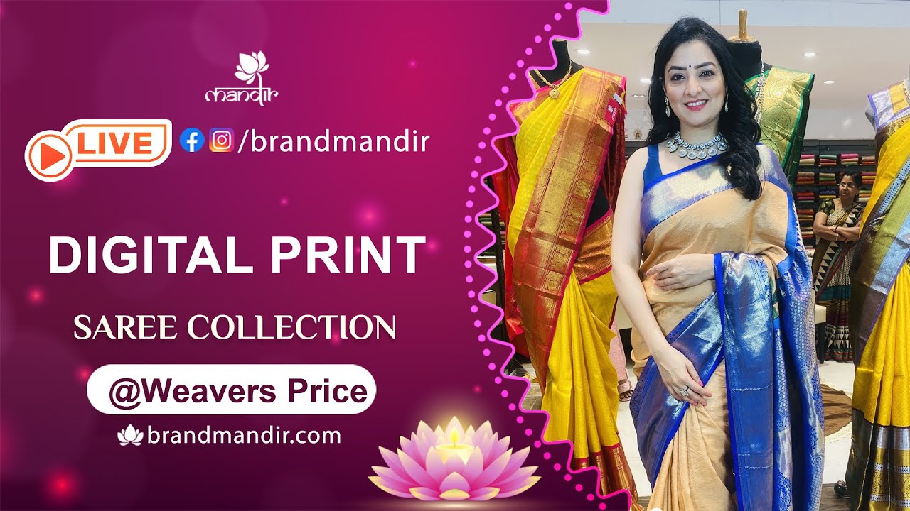 Digital Print Sarees | FLAT 30% OFF | Anniversary Sale | Brand Mandir ...