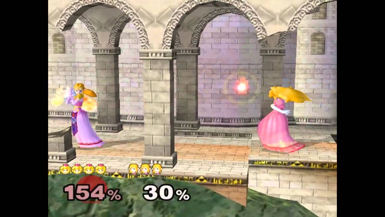 Super Smash Brothers Melee - Peach vs. Lv9 Zelda - YouTube