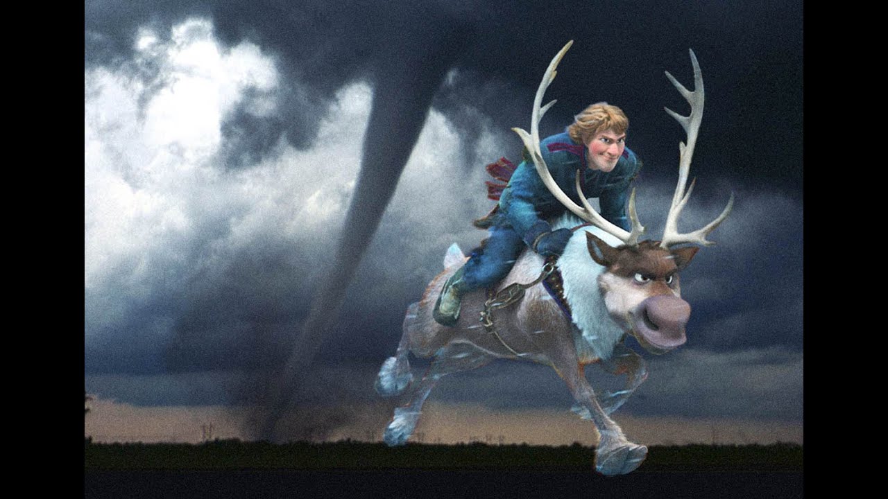 Frozen Kristoff Ride Sven in Tornado Puzzle game for Kids - YouTube