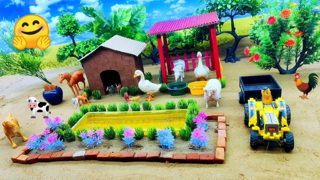 DIY mini Farm Diorama with House For Cow, duck | Horse House – Cow Shed ...