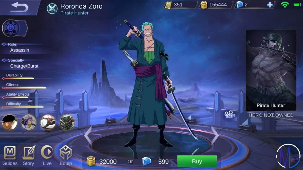 Mobile Legends : Ideas : Roronoa Zoro the Pirate Hunter - YouTube