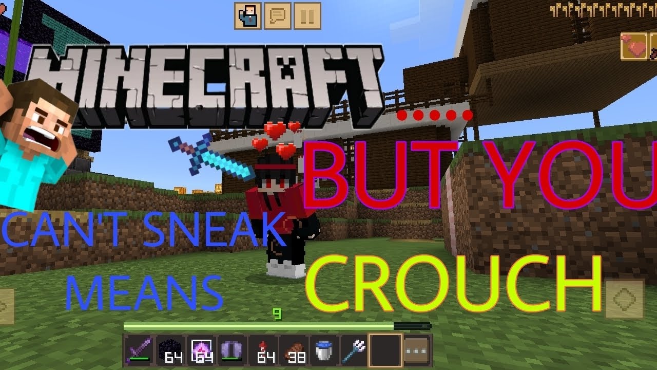 Minecraft but I am can't sneak means crouch #challenge #minecraft # ...