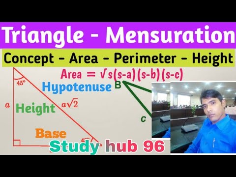 Mensuration important formula of triangle - YouTube