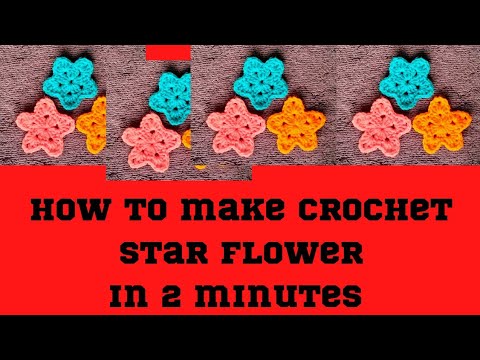 How to make crochet star flower for beginners ll Crochet Star Flower ...