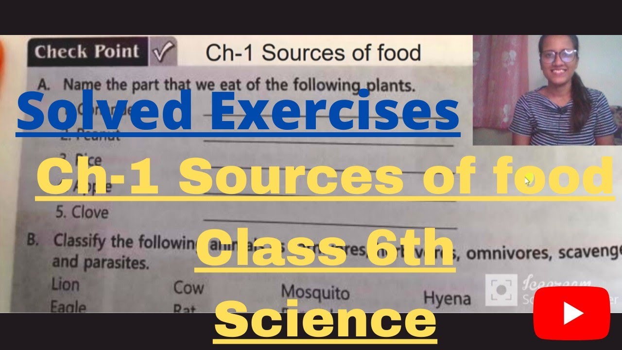 Ch-1 Sources of food|| Solved exercises ||Class 6th Science|| - YouTube